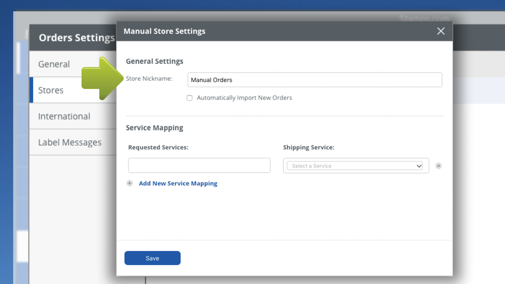 Edit Store Settings – Endicia