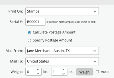 Printing NetStamps – Endicia