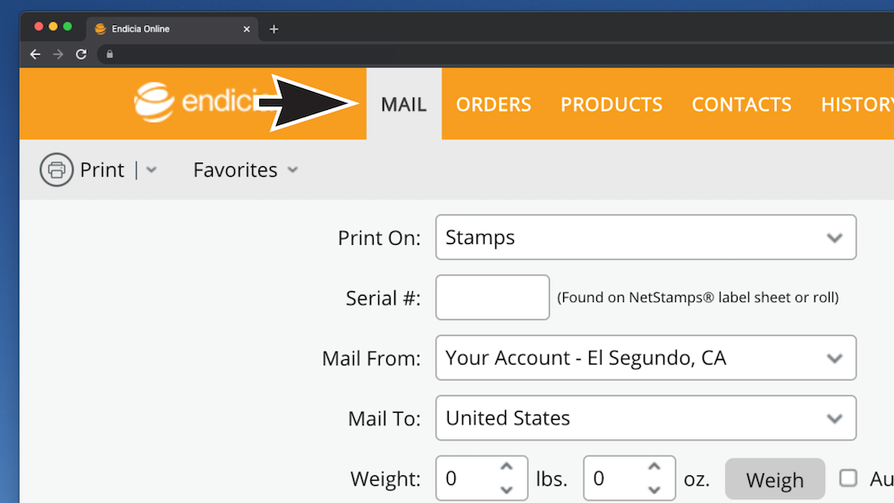 Print Sample Label – Endicia
