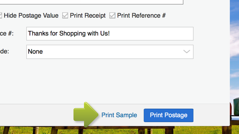 Print Sample Label – Endicia